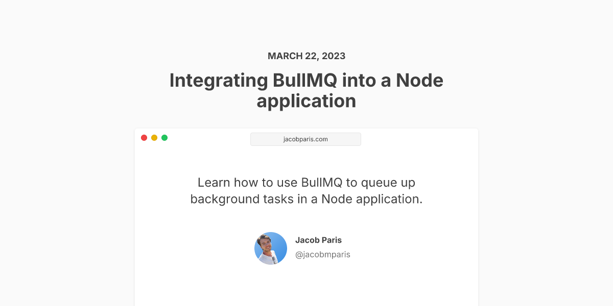 Integrating BullMQ into a Node application