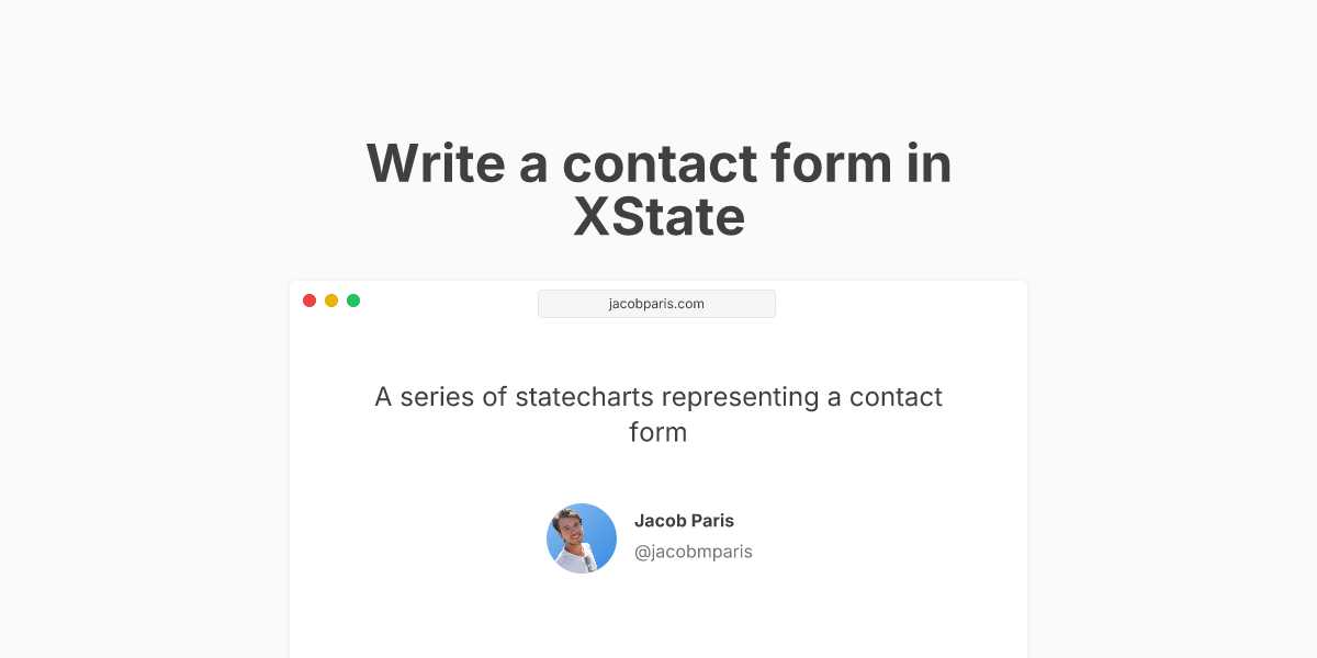 Write a contact form in XState