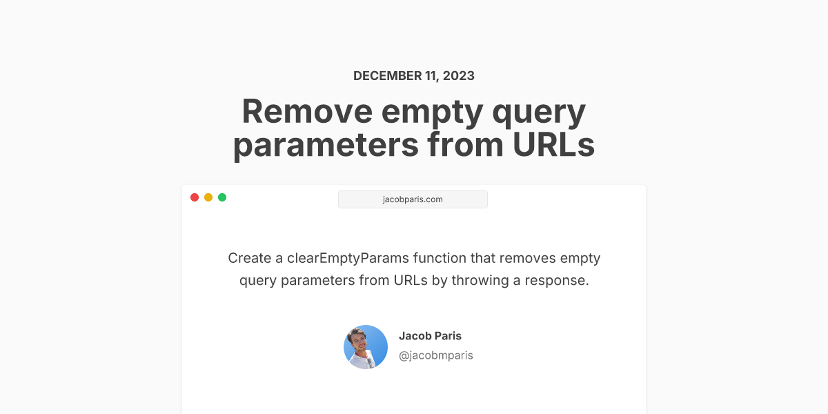 Remove Empty Query Parameters From Urls