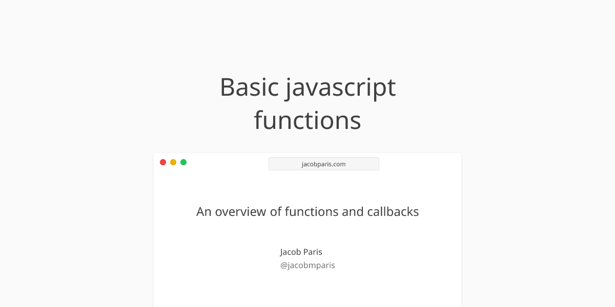 Basic javascript functions