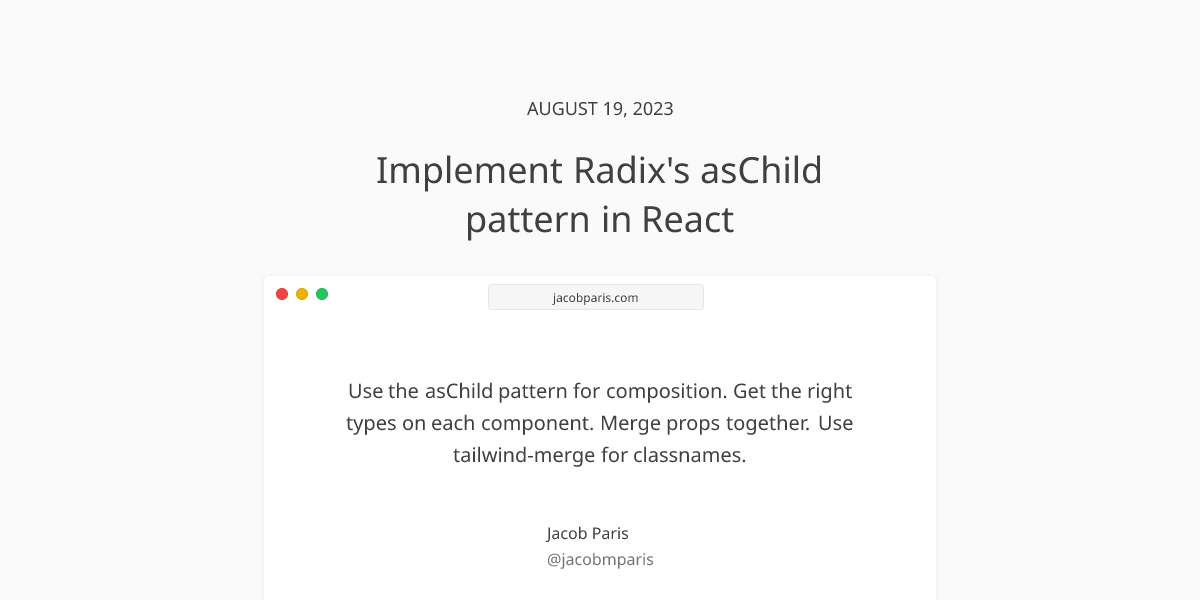Implement Radix's asChild pattern in React