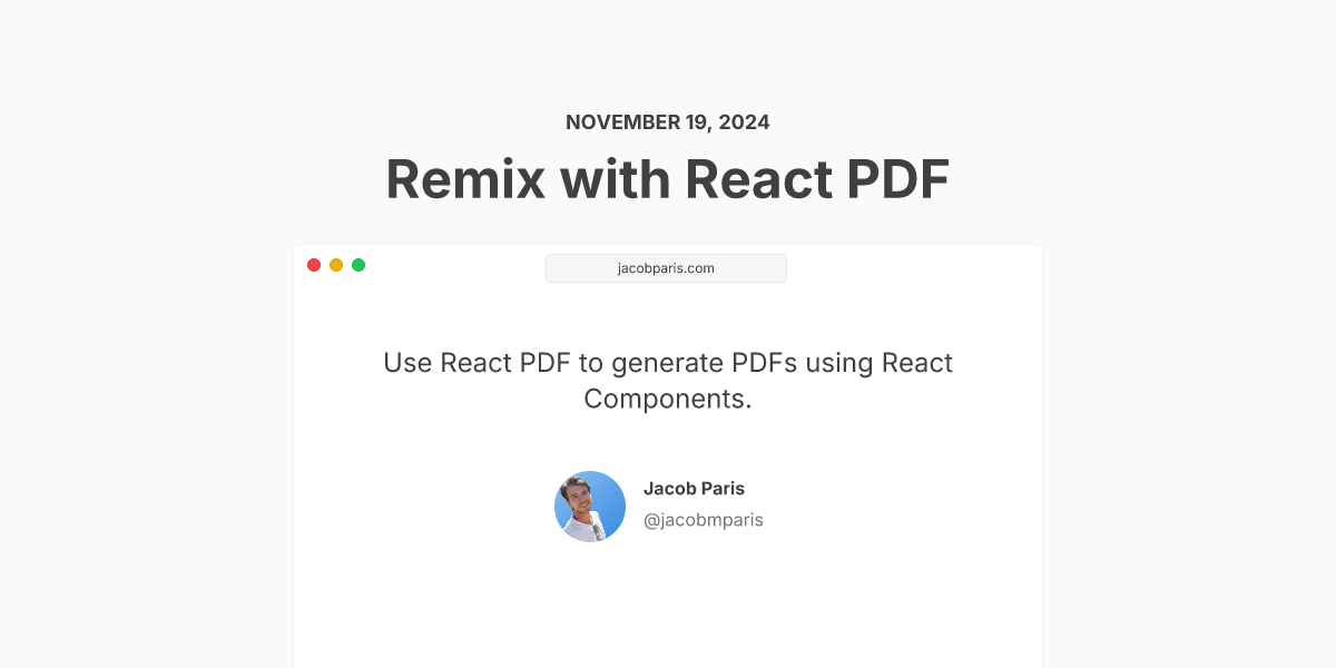 Remix with React PDF