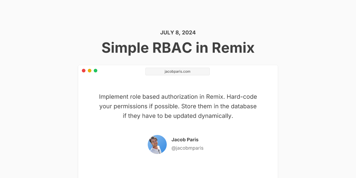 Simple RBAC in Remix Simple RBAC in Remix